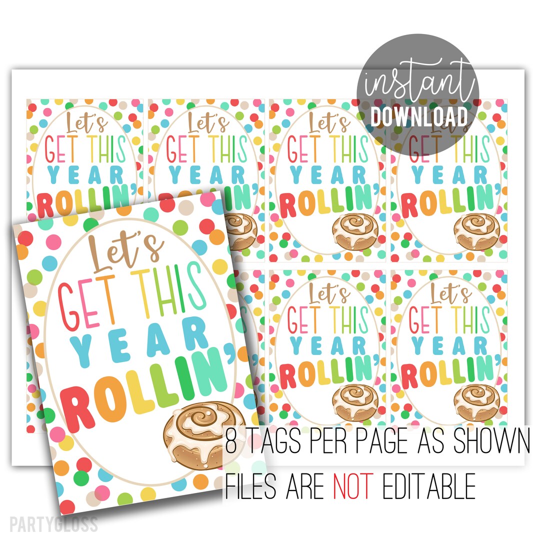 Cinnamon Roll Back to School Printable Gift Tags, Let's Get This Year ...