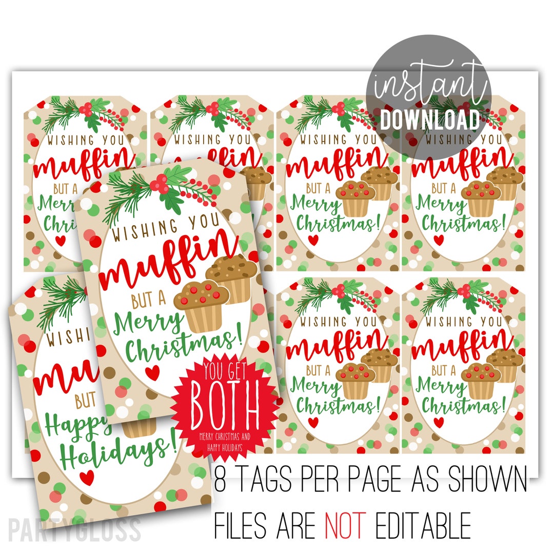 Muffin Christmas Printable Tags | Christmas Muffin Tag | Team Client ...