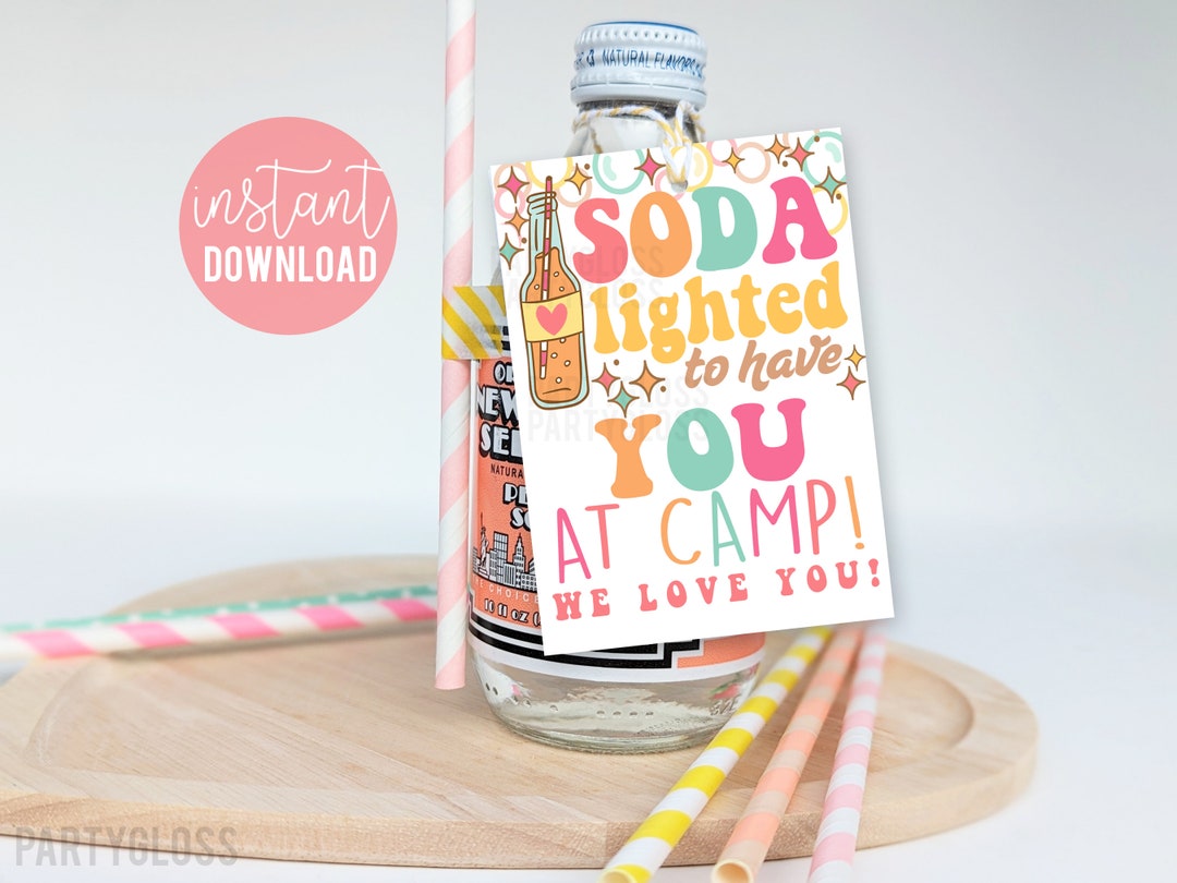 Soda Pop Camp Staff Appreciation Printable Tags, Summer Camp Soda ...