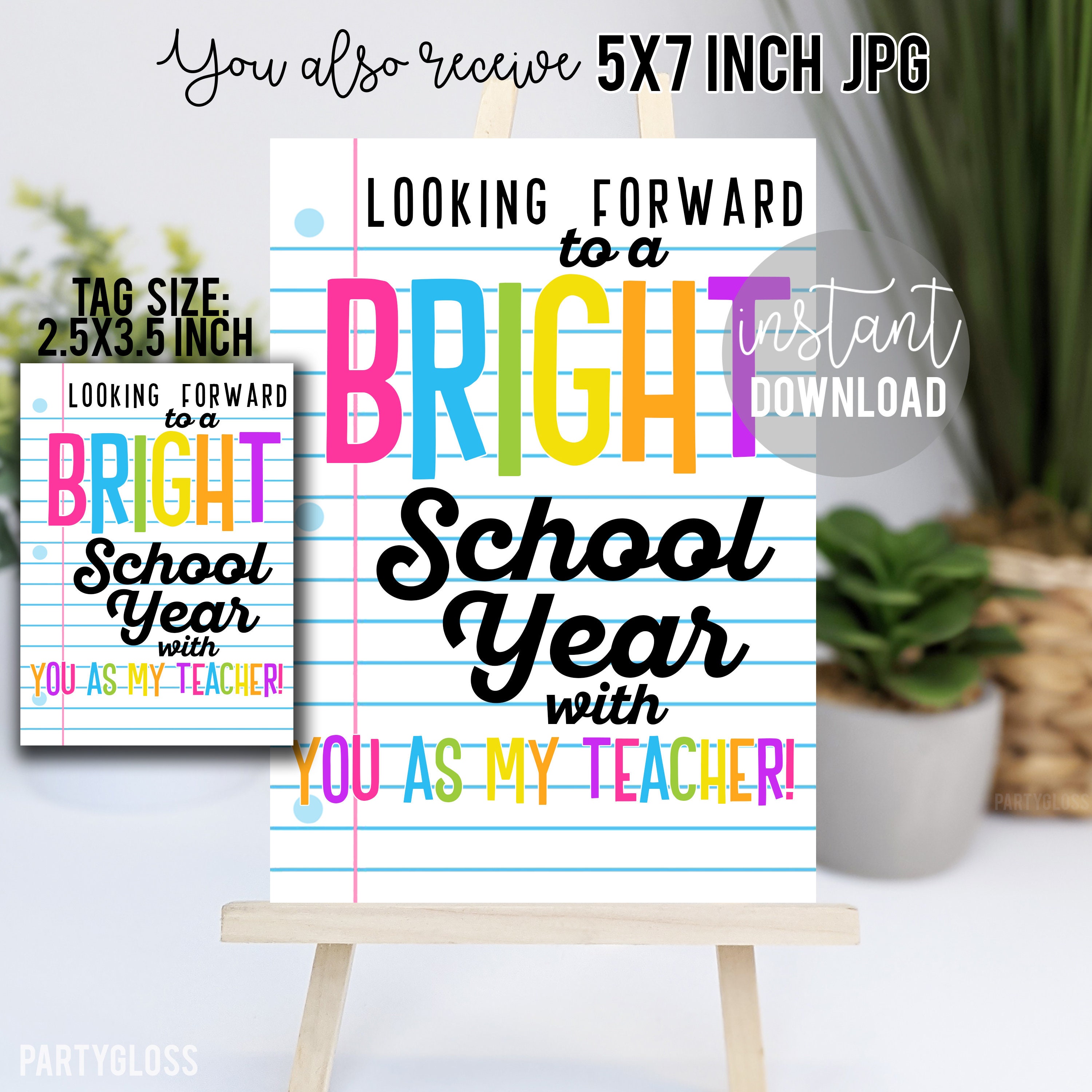 Back to School Printable Gift Tags, Looking Forward to A Bright School ...