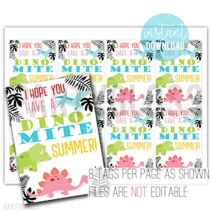 Dinomite Summer Printable Tag | Teacher Appreciation | End of Year ...