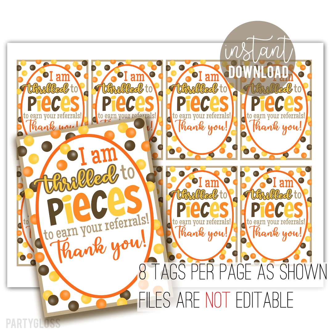 Referral Appreciation Printable Tag | Printable Pieces Tags | Thank You ...