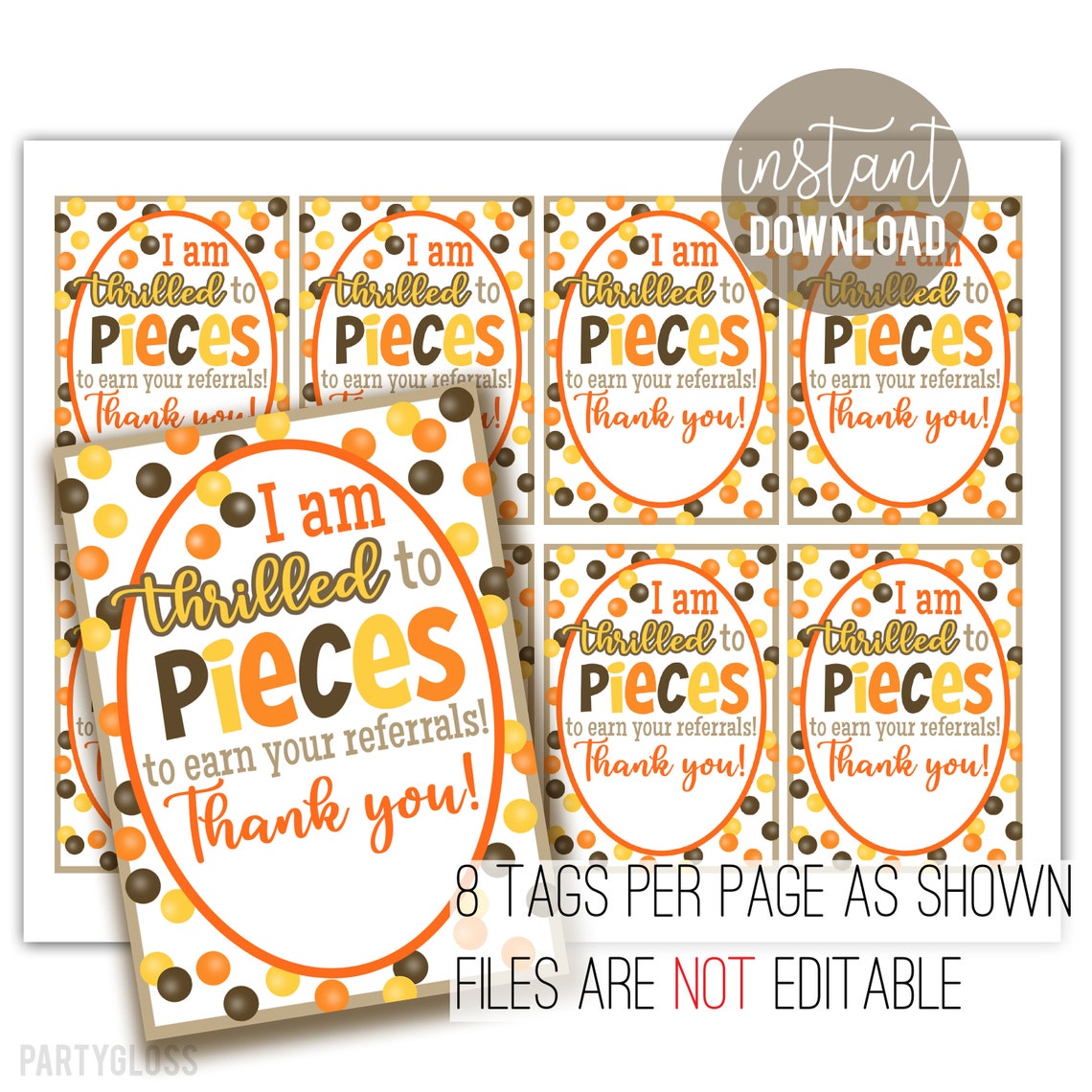 Referral Appreciation Printable Tag Printable Pieces Tags - Etsy