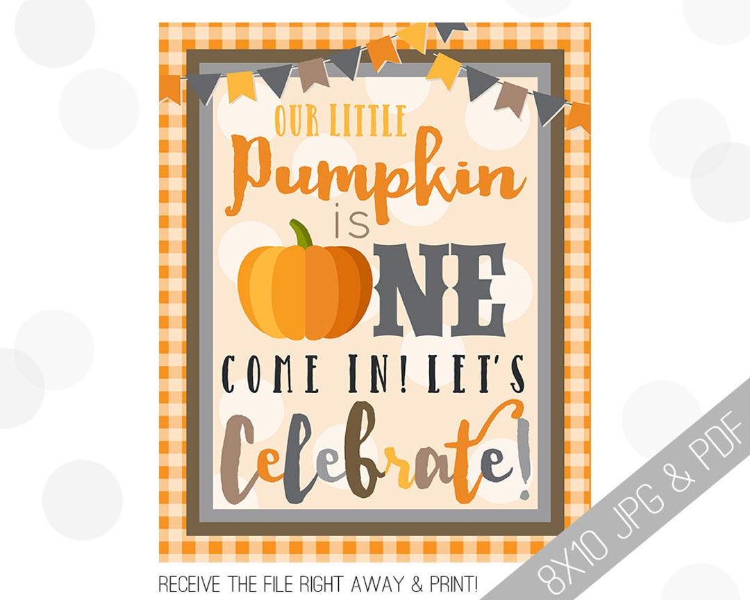 Pumpkin Party Printable Sign | Pumpkin Welcome Sign | Fall Door Sign ...