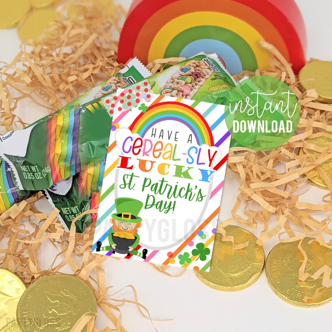 St. Patrick's Day Printable Tags, Cereal-sly Lucky Friend Teammate ...