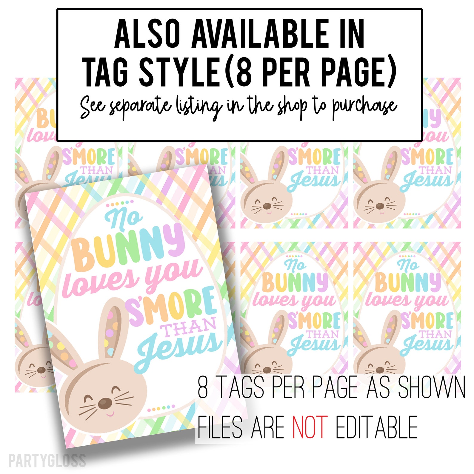 S'mores Peeps Printable Bag Toppers Happy Easter Bunny - Etsy