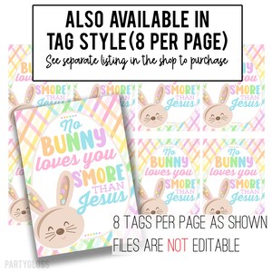 S'mores Peeps Printable Bag Toppers, Happy Easter Bunny Zip Label No ...