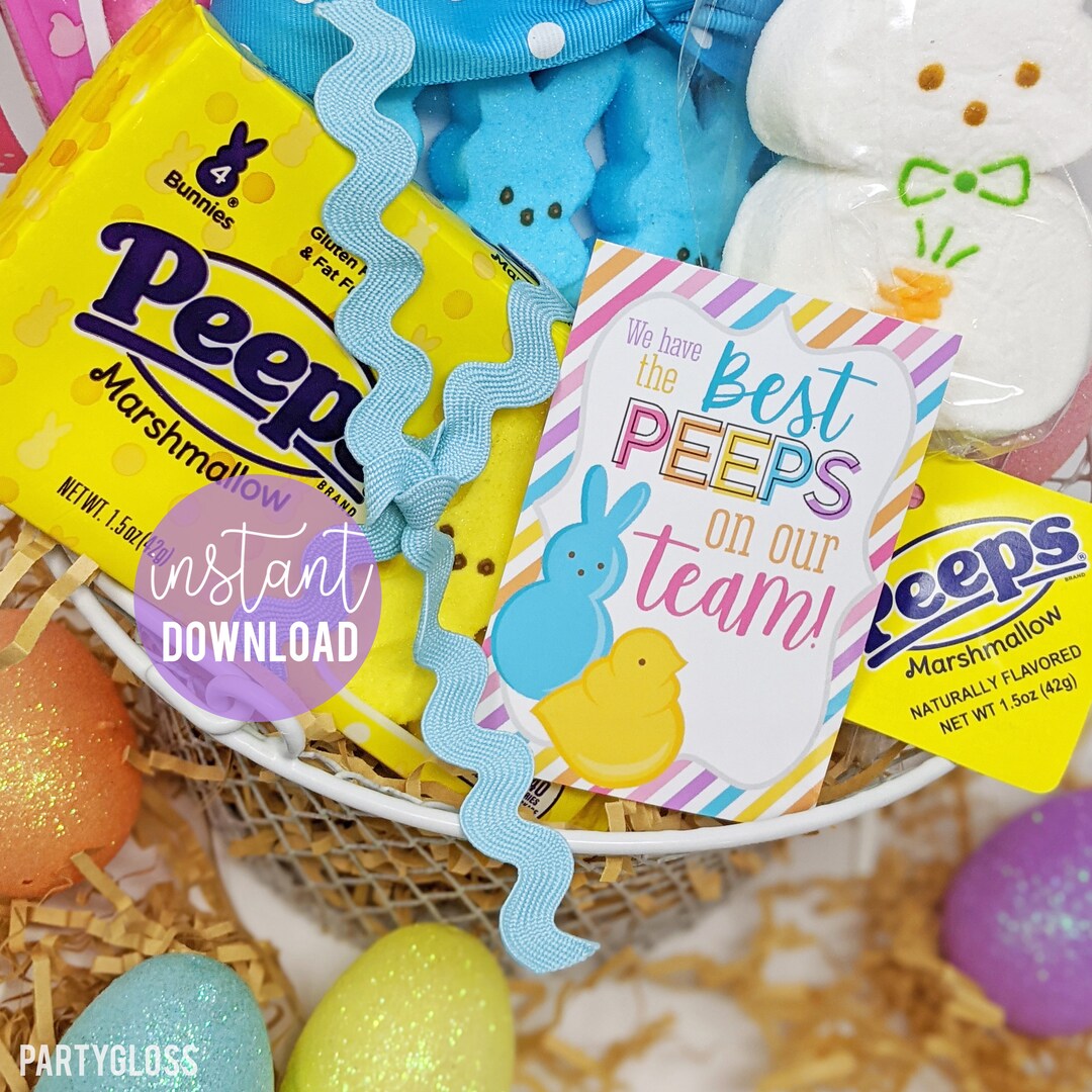 Easter Peeps Printable Tags, Team Appreciation Spring Staff Teammate ...