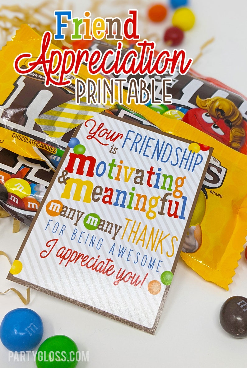 Friend Appreciation Printable Tag Friend Tags Gift Tags - Etsy