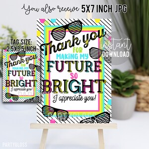 Teacher Appreciation Printable Gift Tags, Highlighters Thank You for ...