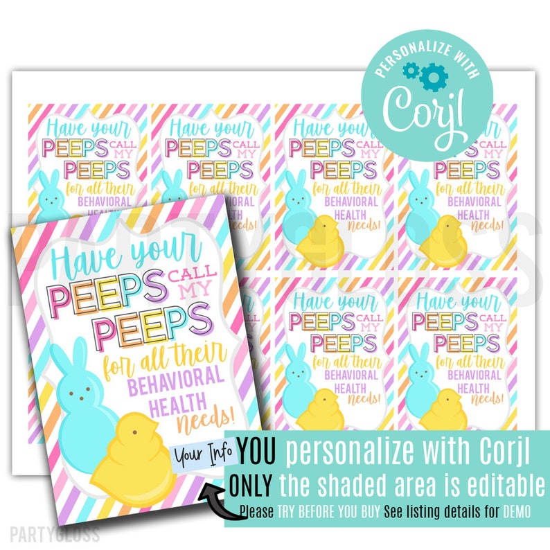 Editable Behavioral Health Referral Peeps Have Your Peeps - Etsy