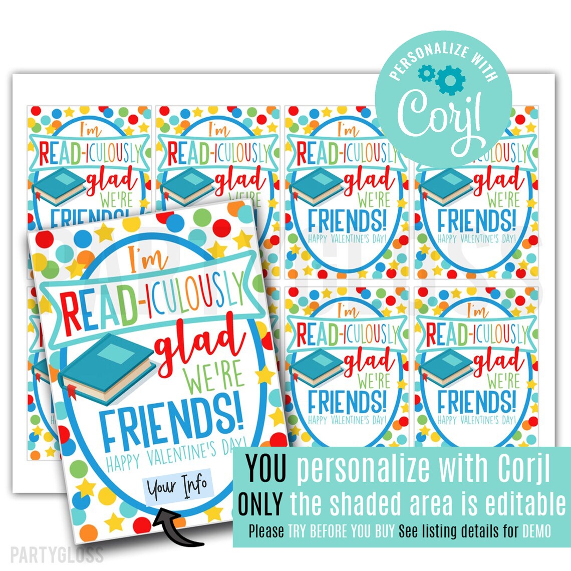 Editable Bookmark Valentine's Day Printable Tags Book - Etsy