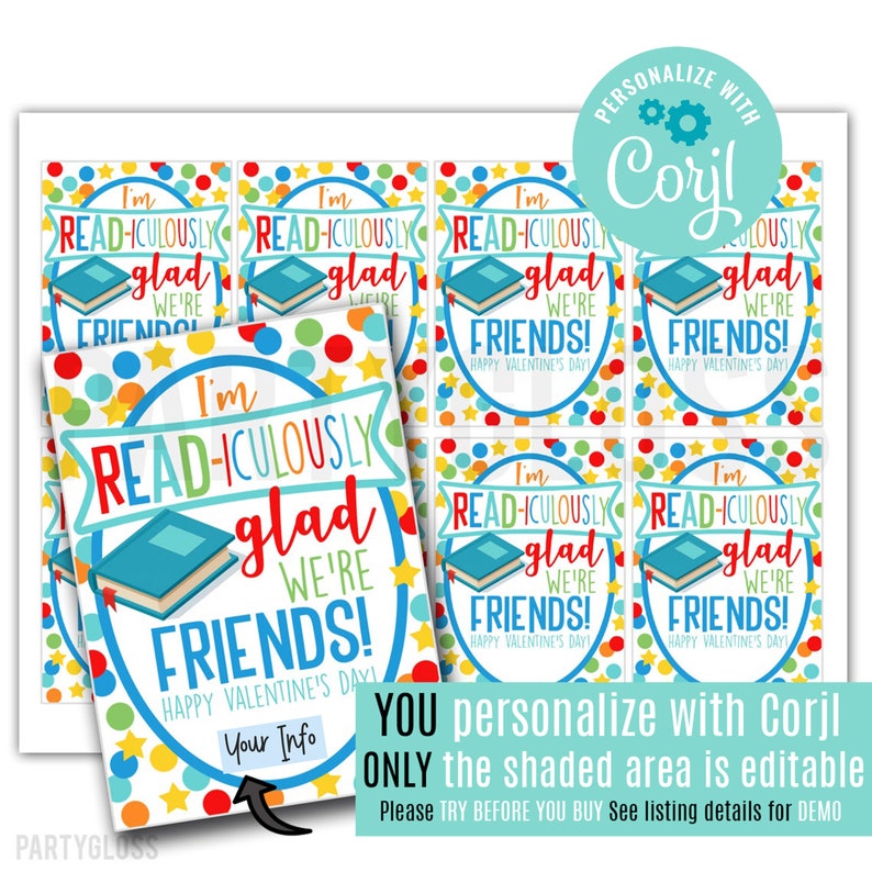 Editable Bookmark Valentine's Day Printable Tags Book - Etsy