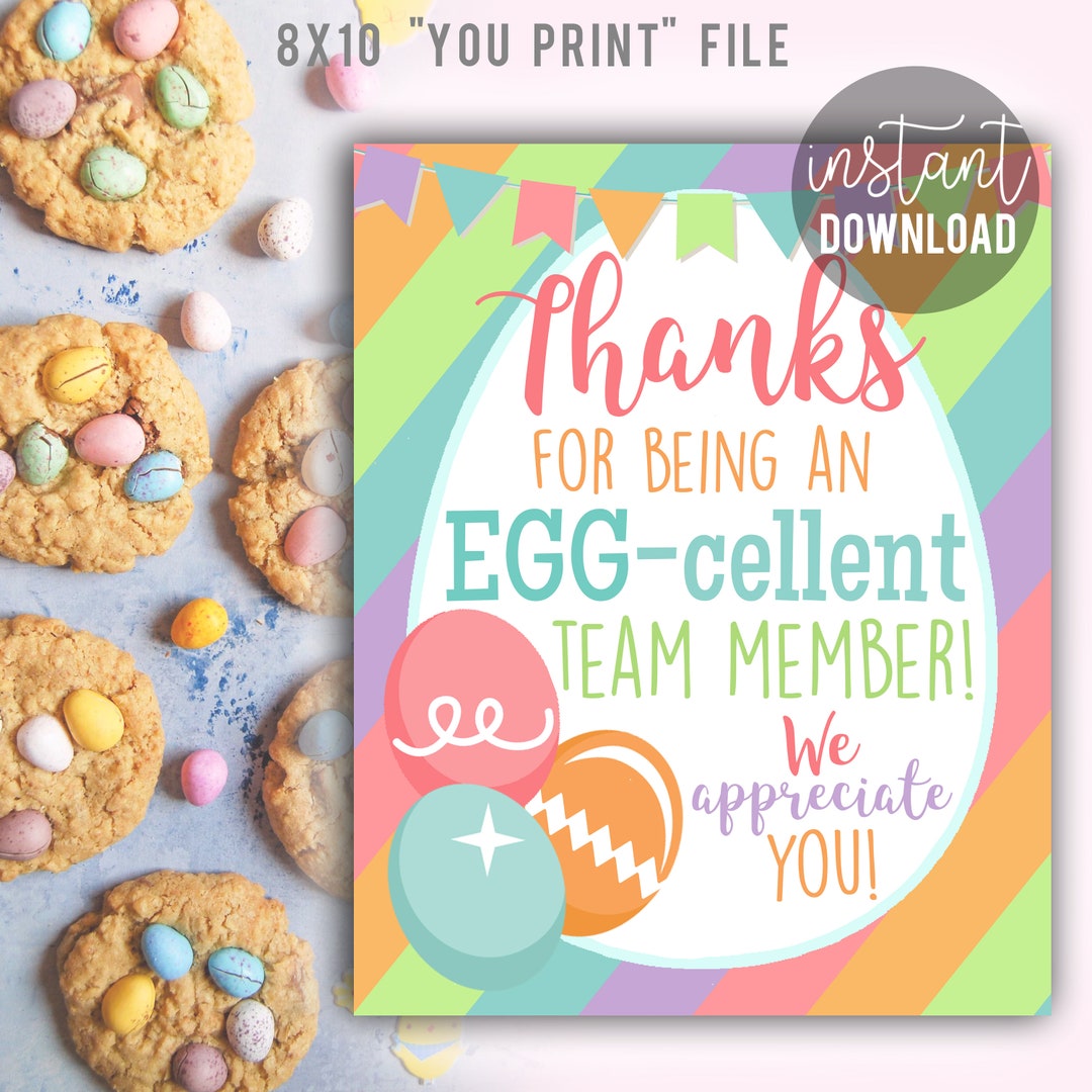 Excellent Team Appreciation Sign, Staff Appreciation Employee Easter ...