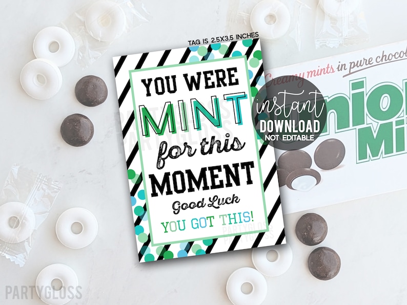 You Were Mint for This Moment Good Luck Printable Gift Tags, Sports ...