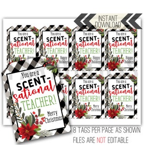 Scent-sational Teacher Christmas Printable Tag | Lotion Gift Tag ...