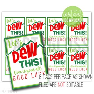 Let's Dew This Printable Tag | Soda Pop Pun Tags | Sports Team Tags ...