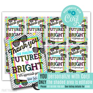 Editable Teacher Appreciation Printable Gift Tags, Highlighters Thank ...