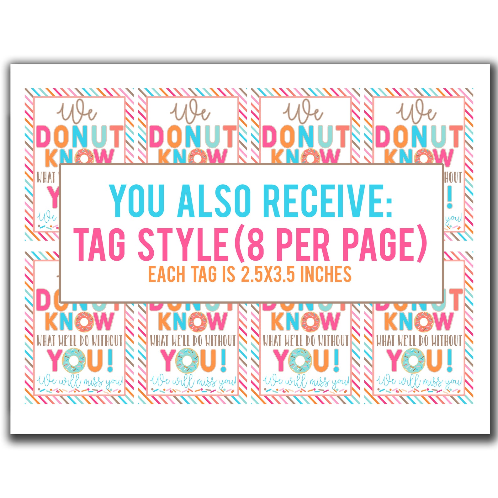 Donut Know What We'll Do Without You 8x10 Printable Sign, Doughnut ...