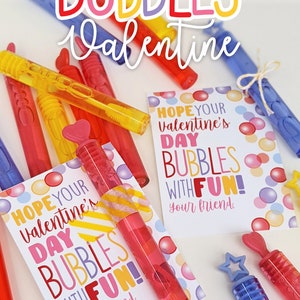 Blowing Bubbles Valentine's Day Printable Gift Tags, Easy Valentine for ...