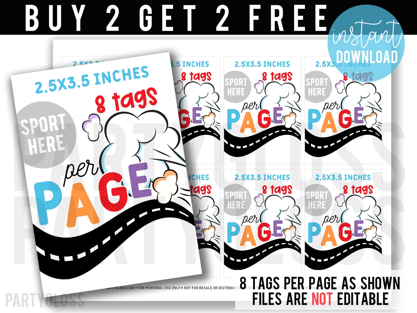 Track and Field Leave 'em in the Dust Printable Gift Tags Good Luck ...