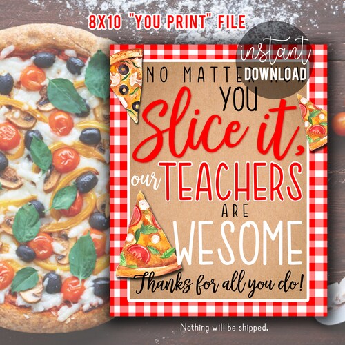 Pizza Party Appreciation Sign Printable for Staff Employee - Etsy