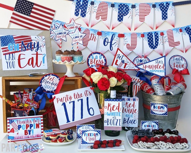 4th of July Instant Download Party Package Independence Day - Etsy