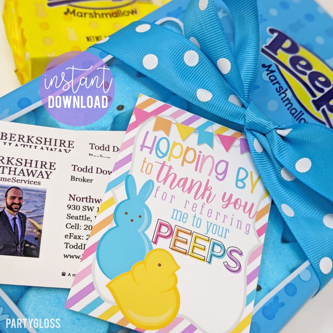 Client Referral Printable Tags, Hopping by to Thank You for Referring ...