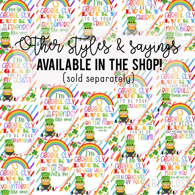 Student Appreciation St. Patrick's Day Printable Tags - Etsy