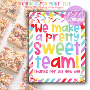 Pretty Sweet Team Appreciation 8x10 Print Sign Break Room Lunch PTA PTO ...