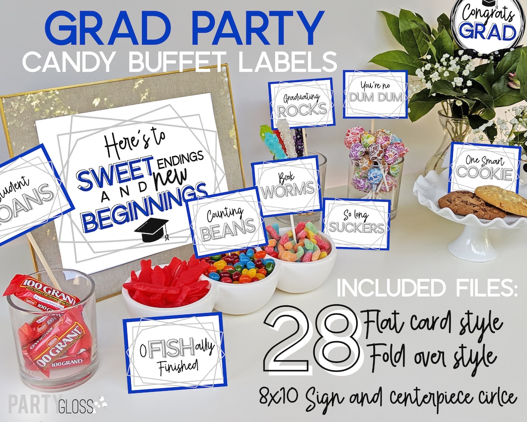 Graduation Candy Buffet Labels | Candy Bar Labels | Grad Party ...