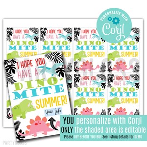 Editable Dinomite Summer Printable Tag | Teacher Appreciation | End of ...