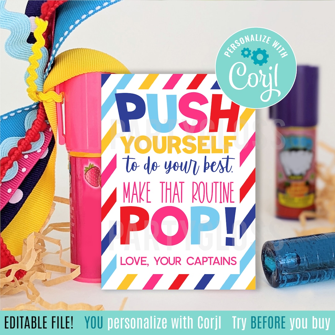 Editable Push Yourself to Do Your Best Printable Gift Tags, Make That ...