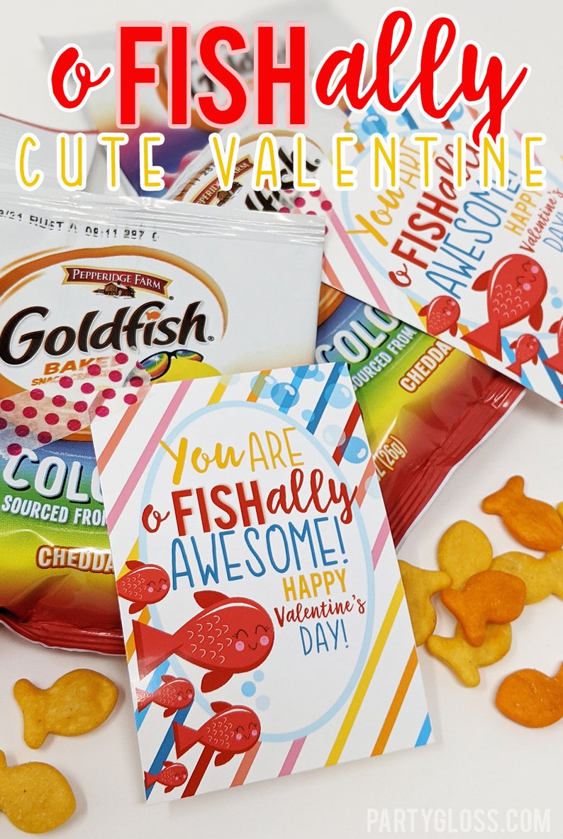 Fish Valentine's Day Printable Tag Swedish Valentine | Etsy