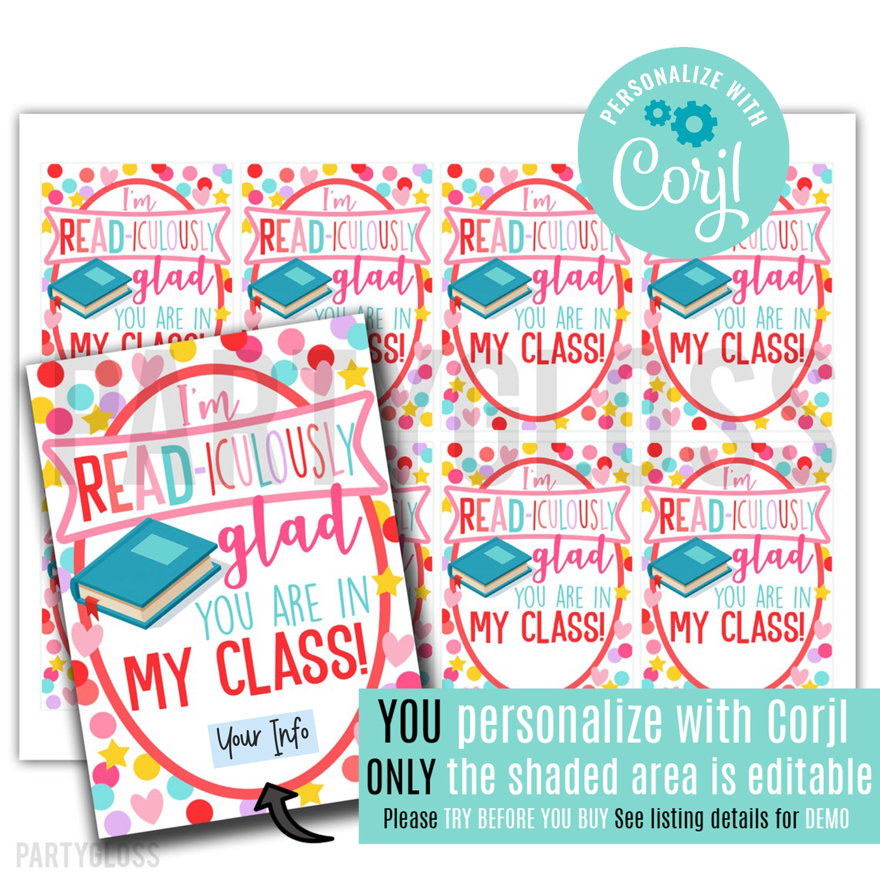 Editable Bookmark Student Gift Printable Tag Gift From - Etsy