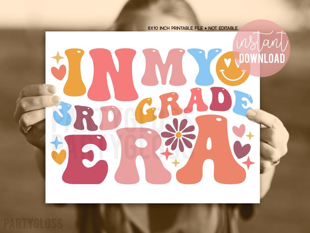 3rd Grade First Day of School Printable Sign, 3rd Grade Back to School ...