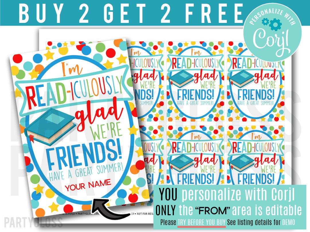 Editable Bookmark End of the Year Printable Tags, Non Food, Glad We're ...