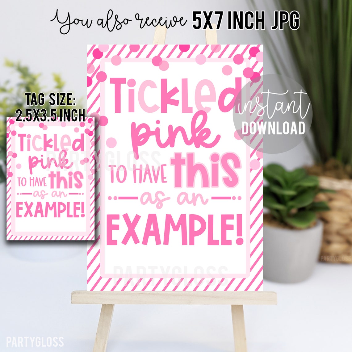 Teacher Appreciation Printable Tag Tickled Pink Printable - Etsy