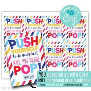 Editable Push Yourself to Do Your Best Printable Gift Tags, Make That ...