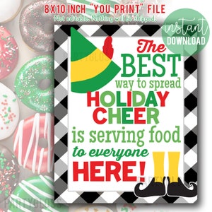 Elf Appreciation 8x10 Printable Sign Teacher Luncheon School Christmas ...