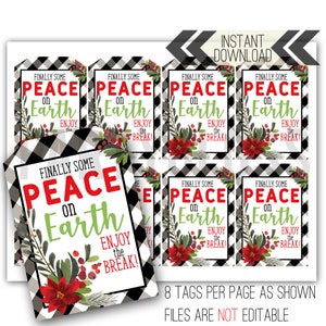 Teacher Christmas Gift Printable Tag | Christmas Teacher Tag | Funny ...
