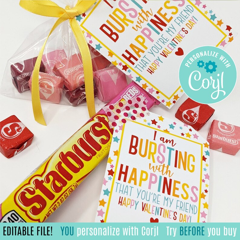 Editable Valentine's Day Printable Star Valentine Class - Etsy