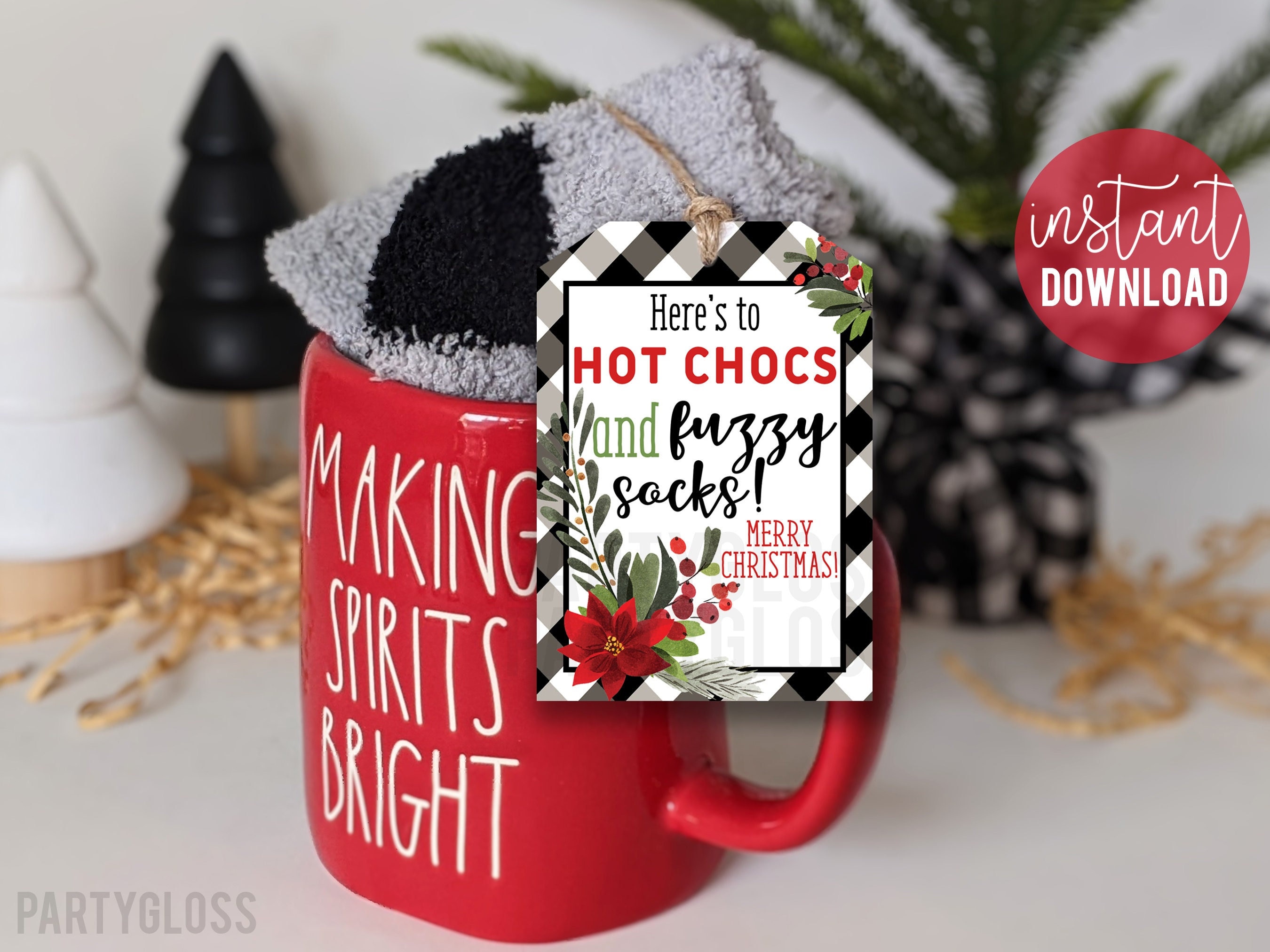 Hot Chocolate Christmas Gift Printable Tag Christmas Teacher - Etsy