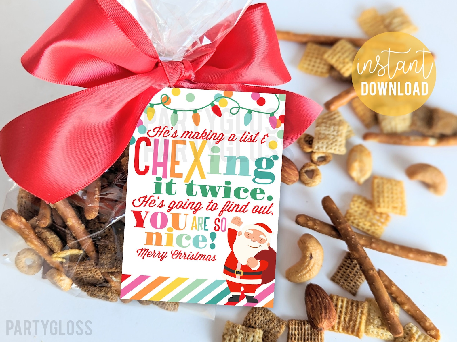 Christmas Santa Making A List Checking It Twice Appreciation Printable ...