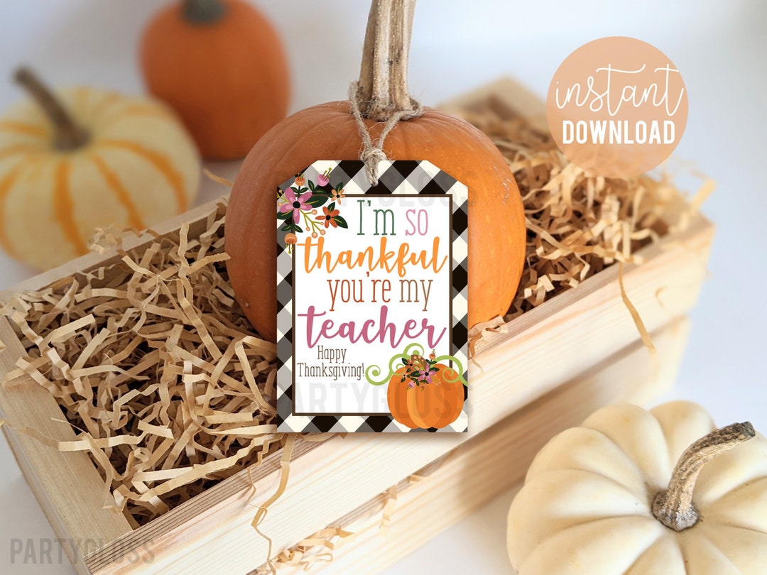 Thanksgiving Teachers Appreciation Printable Gift Tags, Autumn Fall ...