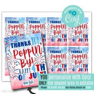 Editable 4th of July Poppin by Printable Favor Tag Pop It - Etsy
