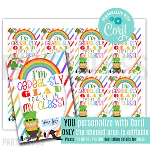 Editable Teacher St. Patrick's Day Printable Tags, Student Appreciation ...
