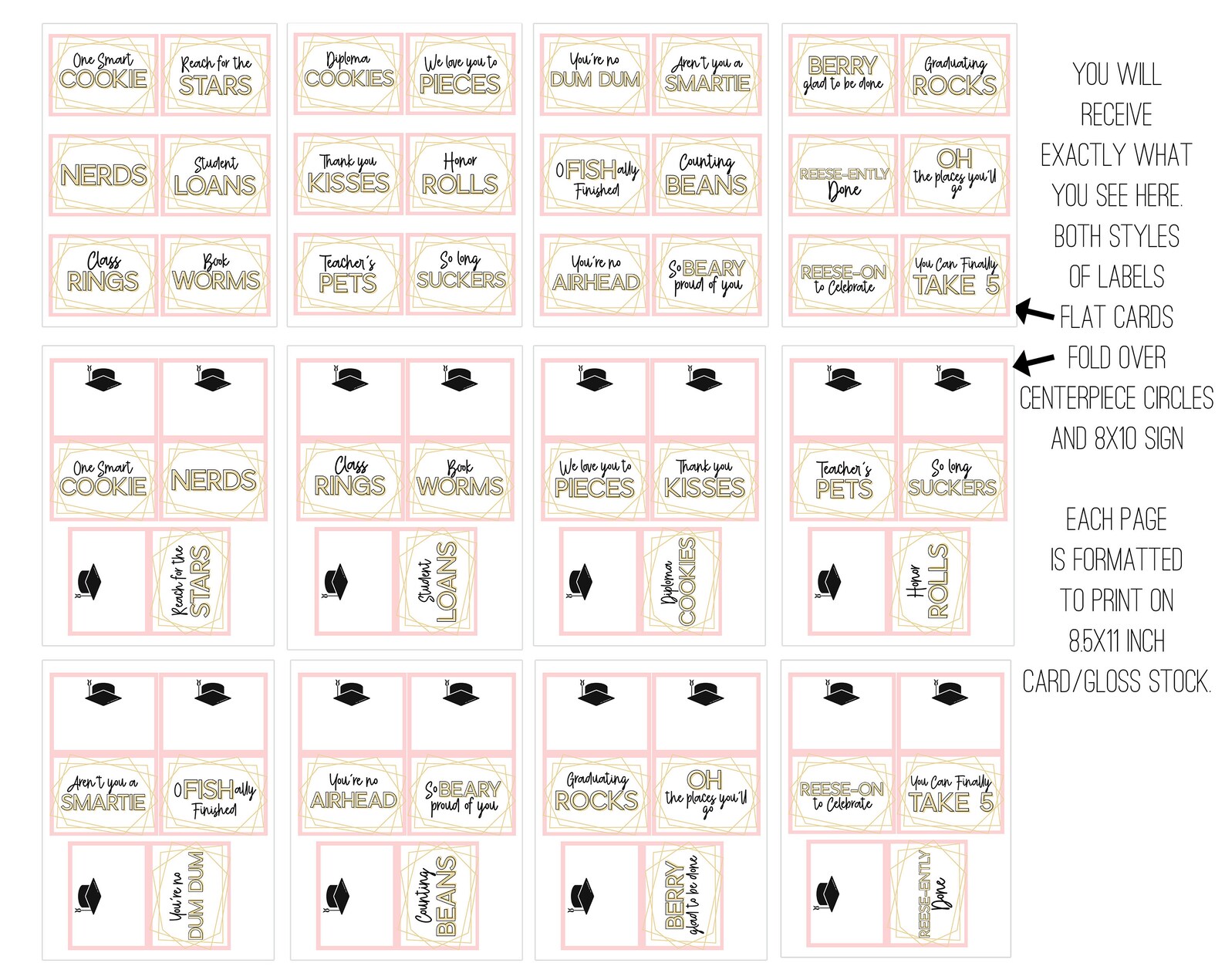 Graduation Printable Package Grad Party Decor Class of - Etsy