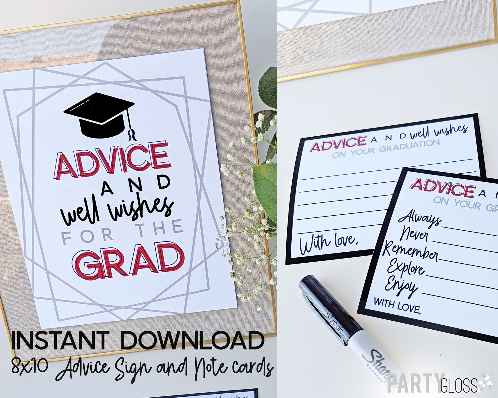 Graduation Advice Cards Grad Party Advice Sign Class of - Etsy