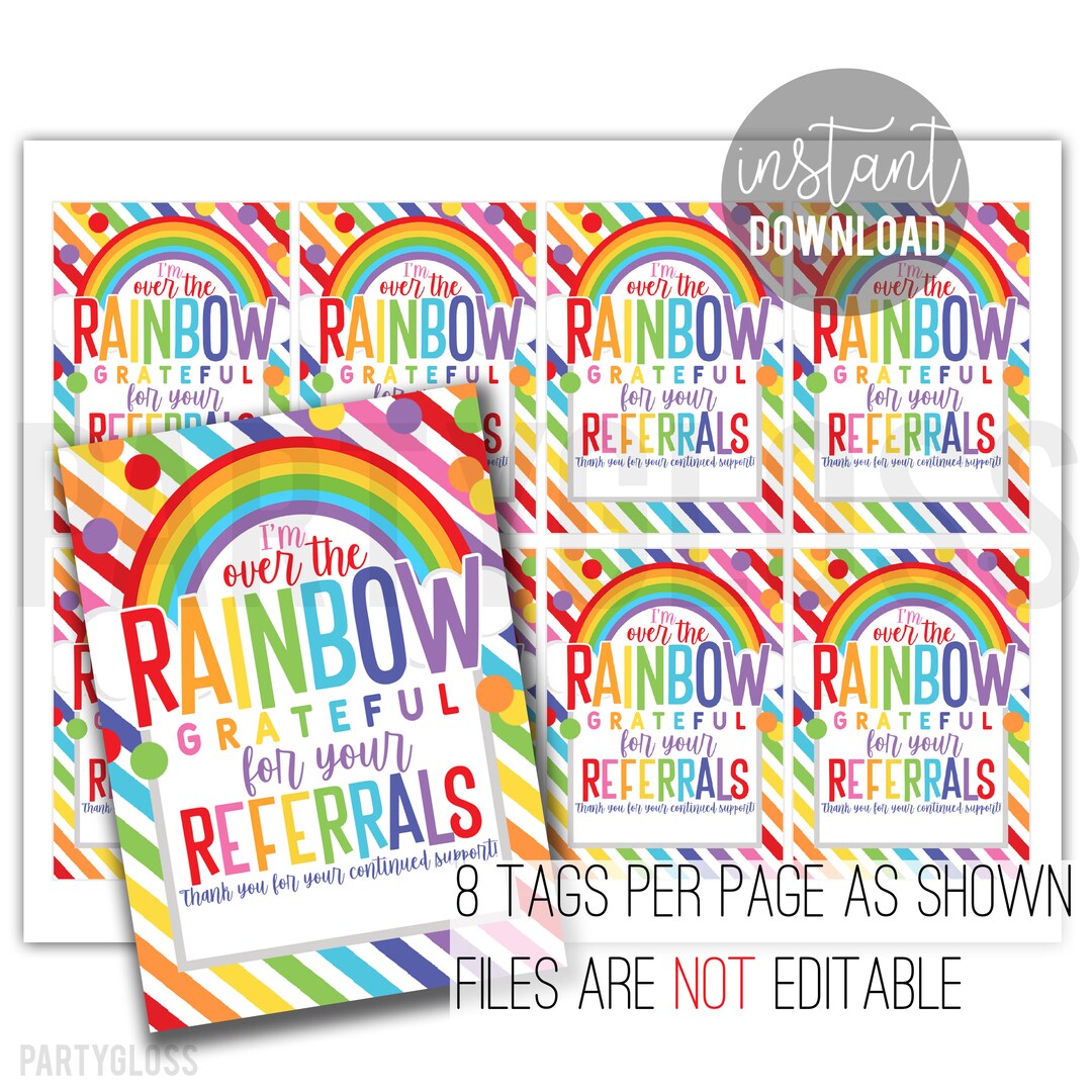 Referral Appreciation Printable Tag | Referral Marketing Tag | Real ...